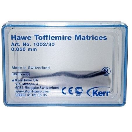 Matrice kovové Kerr tvarované Tofflemire síla 0,05mm | Odonto