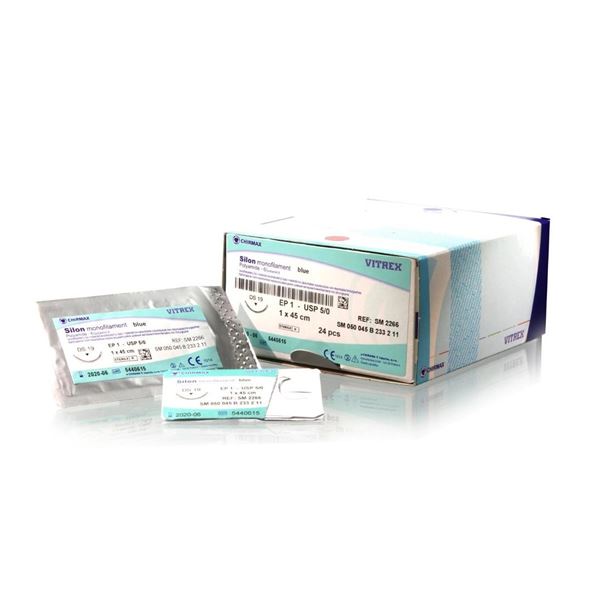 Silon Monofil blue 1,5EP 3x45cm USP 4/0 | Odonto